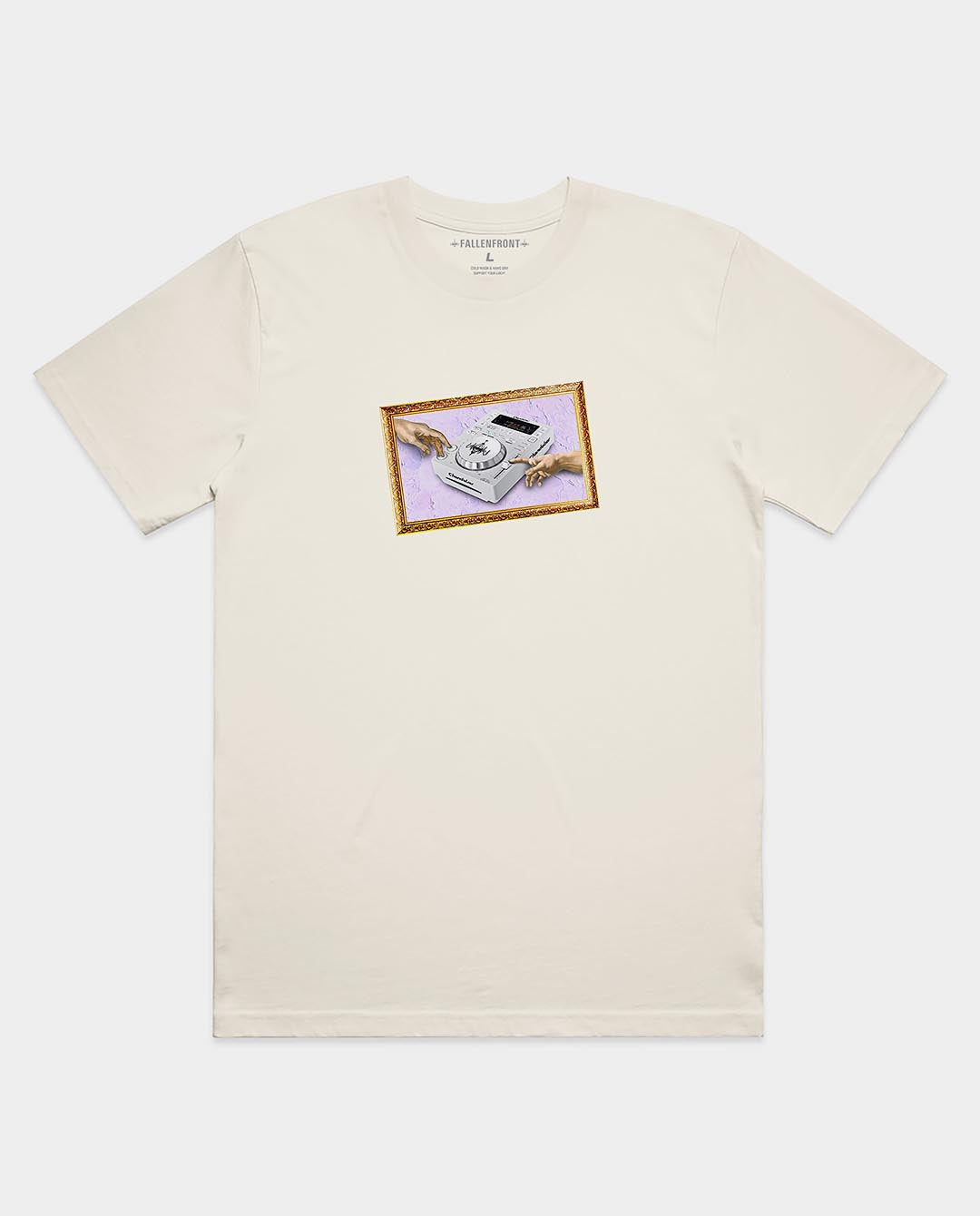 Chandelier Hand Of God T-Shirt in Ecru | FallenFront NZ