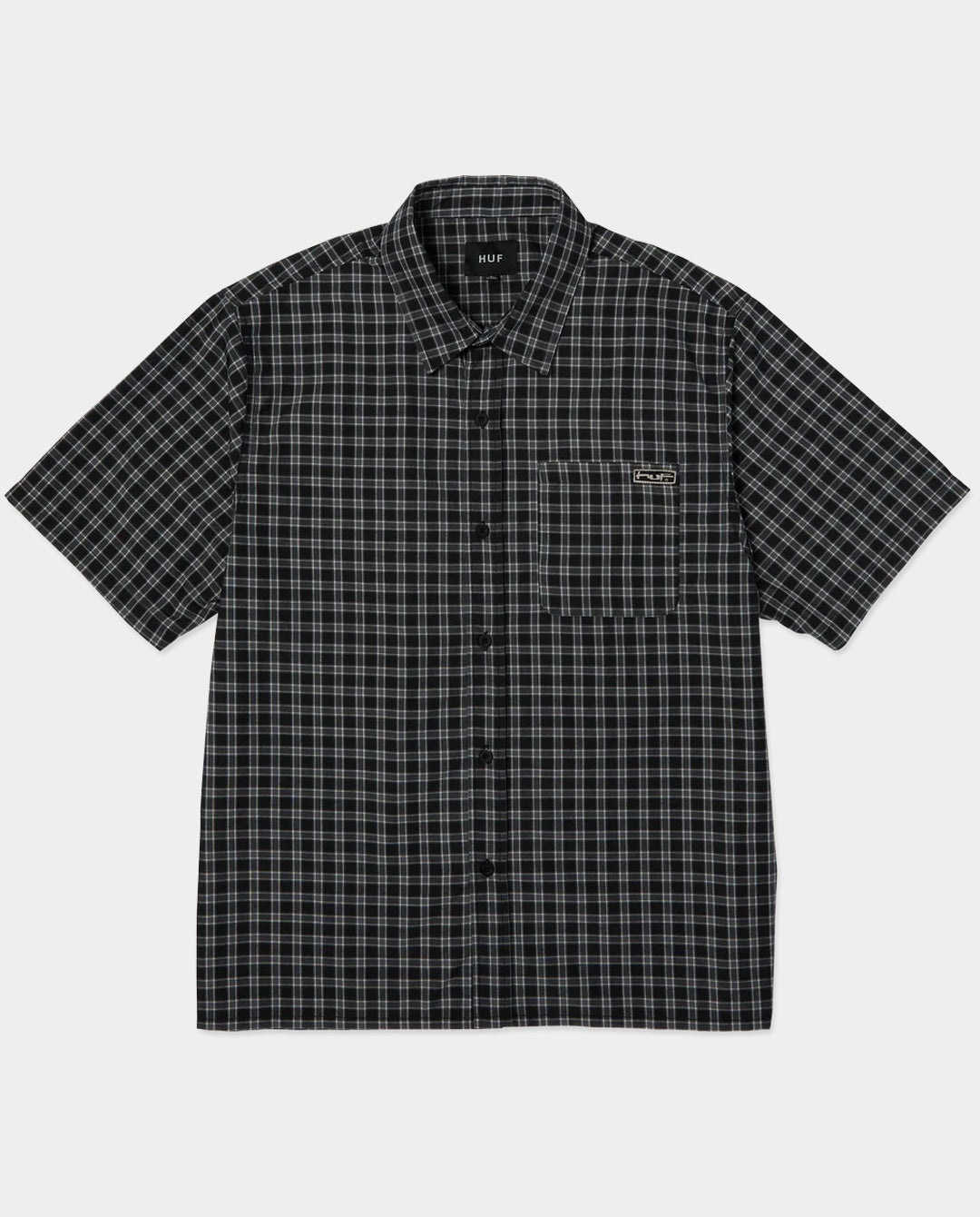 HUF - Micro Plaid SS Shirt - Black | FallenFront | Afterpay