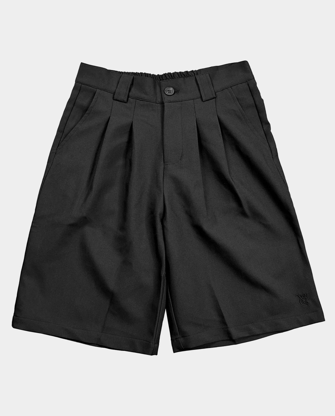 Vic Double Pleated Shorts in Black | FallenFront | Afterpay