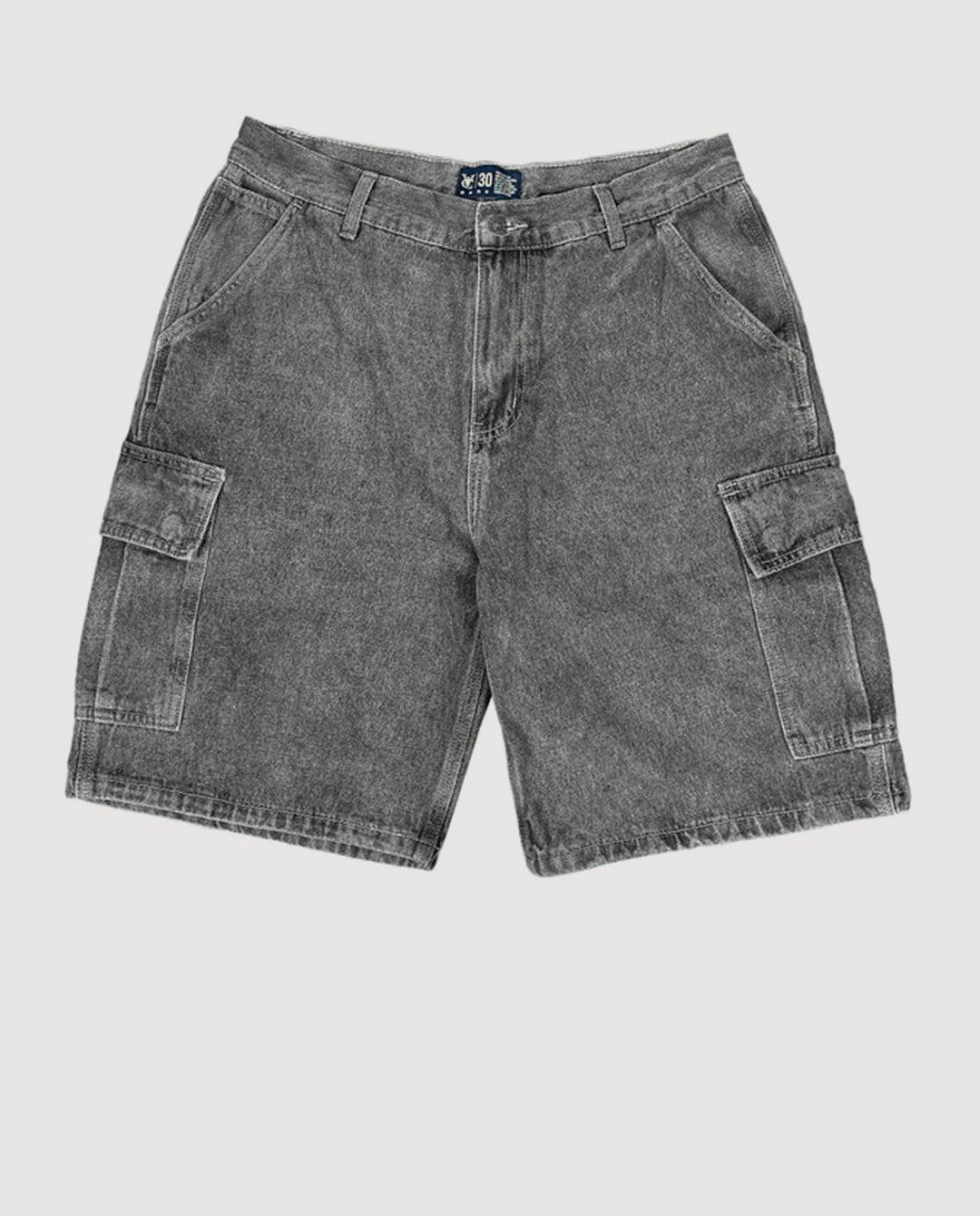 Vic Cargo Jean Shorts in Grey Stone | FallenFront NZ