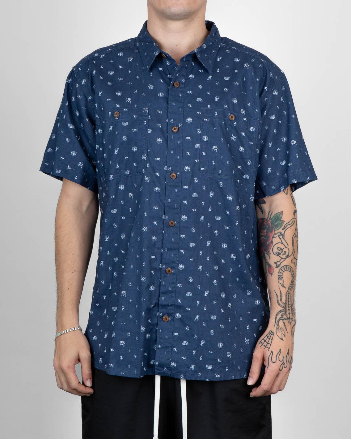 Patagonia Back Step Shirt in Symbols/Blue | FallenFront