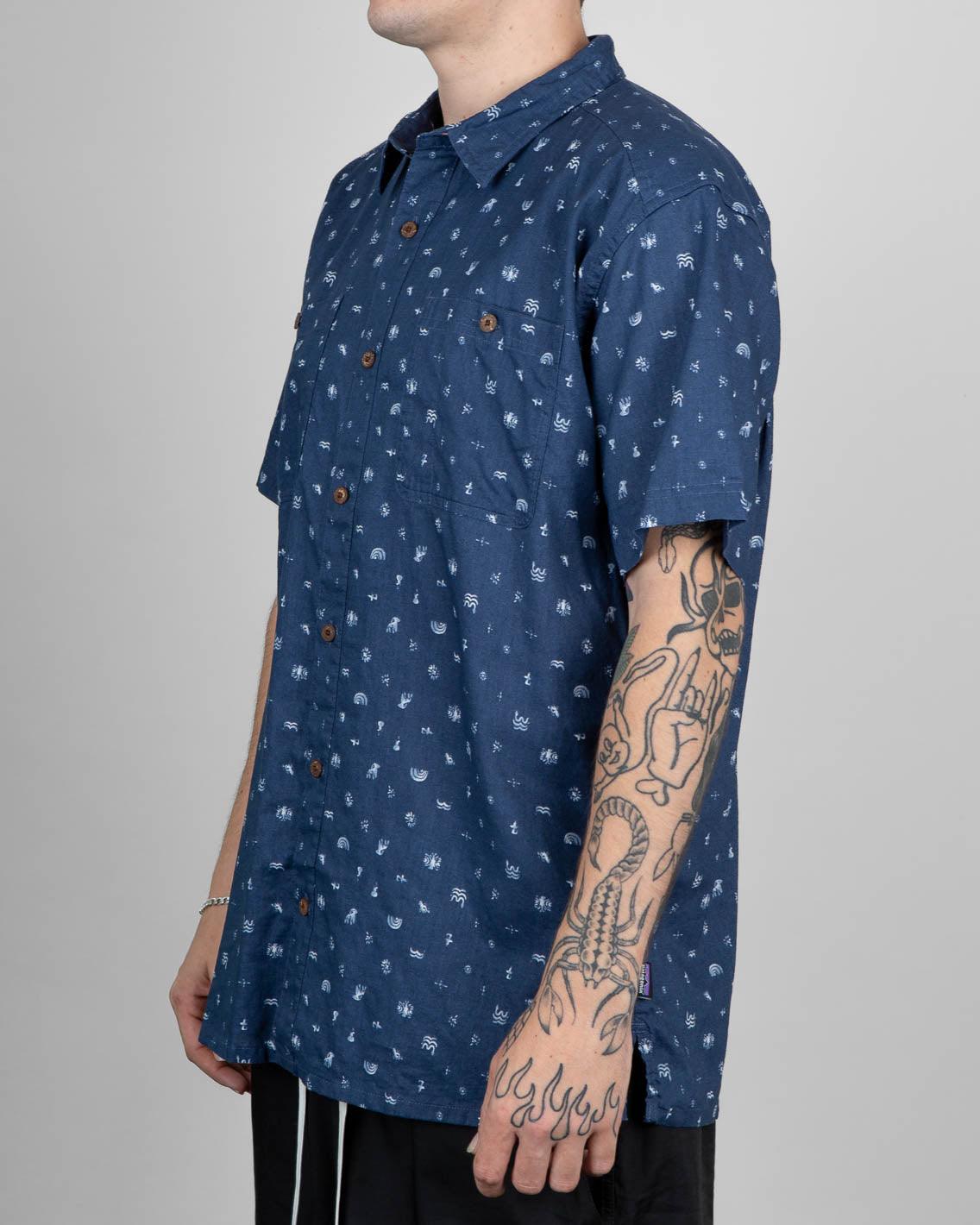 Patagonia Back Step Shirt in Symbols/Blue | FallenFront